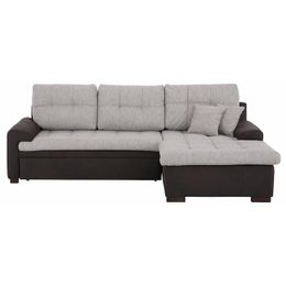 Home Affaire Ecksofa &raquo;F&ouml;hr L-Form&laquo; wahlweise mit Bettfunktion grau 100% Polyester Luxus-Microfaser/Struktur;100% Polyester PRIMABELLE /Webstoff;100% 