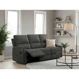 OTTO home 3-Sitzer &raquo;Napori&laquo; Kinosofa mit 2 x Relaxfunktion und Getr&auml;nkehalter grau 100% Polyester