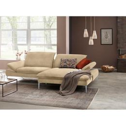 W.Schillig Ecksofa &raquo;enjoy&MORE, mit tollem Sitzkomfort, elegant und bequem, L-Form&laquo; mit Sitztiefenverstellung, F&uuml;&szlig;e silber matt, Breite 294 cm beige 