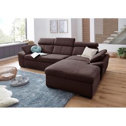 exxpo - sofa fashion Ecksofa &raquo;Salerno, inkl. Arm-& Kopfteilverstellung, bequem, Breite 280cm, L-Form&laquo; wahlweise mit Bettfunktion und Bettkasten, tolle