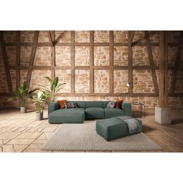 W.Schillig Ecksofa &raquo;around-the-block&laquo; mit eleganter Biese, mit Federkern, Breite 341 cm gr&uuml;n ROHLEDER Jacquard-Flachgewebe Q2 O10 (60% Polyacryl, 40% 