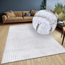 ELLE DECORATION Designteppich &raquo;Cosy Panglao, auch als Rundteppich erh&auml;ltlich&laquo; rechteckig 14 mm H&ouml;he uni Kurzflor, Hoch Tief Struktur, modern, Skandi, 