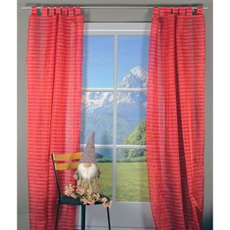 HOSSNER - ART OF HOME DECO Gardine &raquo;Egelsee&laquo; Schlaufen 1 Stk. tlg. Schlaufenschal im zeitlosen Design rot Polyester