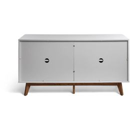 Jahnke Sideboard &raquo;WAVE SBS 145&laquo; 1 Stk. tlg. Retro-Stil, mit 2 Schiebet&uuml;ren, ca. 148 cm wei&szlig; Holzwerkstoff