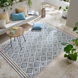 FLAIR RUGS Teppich &raquo;ZiaTrellis&laquo; rechteckig 4 mm H&ouml;he Zia Trellis Indoor Outdoor-Teppich blau Kunstfaser