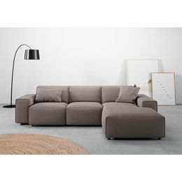Home Affaire Ecksofa &raquo;Glimminge L-Form auch in Breitcord, Feincord + Easy care-Bezug,&laquo; Breite 264, Zierkissen grau 100% Polyester