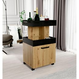 FORTE Barschrank &raquo;Homebar&laquo; H&ouml;he ca. 88 cm schwarz FSC -zertifizierter Holzwerkstoff