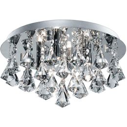 Searchlight Deckenleuchte &raquo;Hanna 4Lt Flush - Chrome Metal & Clear Crystal&laquo; G9 1 Stk.