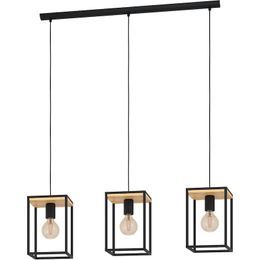 Eglo H&auml;ngeleuchte &raquo;LIBERTAD Pendellampe, Stahl und Holz, E27, IP20, Esstischlampe, Lampe&laquo; E27 1 Stk. H&auml;ngeleuchte, L88 x B18 x H110 cm, schwarz, braun