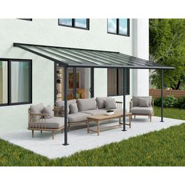 Terrassendach &raquo;Sierra Alu Terrassen&uuml;berdachung&laquo; einfache DIY Montage grau Aluminium, Polycarbonat (PC)