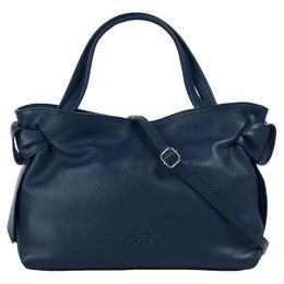 Samantha Look Damen Henkeltasche echt Leder, Made in Italy blau
