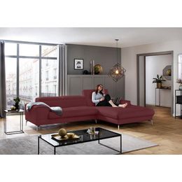 W.Schillig Ecksofa &raquo;piedroo, Designsofa mit tollem Sitzkomfort, bequem und elegant, L-Form&laquo; Kopfteilverstellung, wahlweise mit Sitztiefenverstellung, 