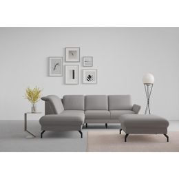 Sit & More sit&more Ecksofa &raquo;Fashion L-Form&laquo; wahlweise mit Kopfteilverstellung und Vorziehsitz, motorisch grau