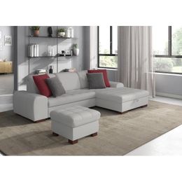 Sit & More sit&more Ecksofa &raquo;Luxor L-Form&laquo; wahlweise mit Bettfunktion, Bettkasten und Kopfteilverstellung silber Luxus-Microfaser ALTARA NUBUCK (100% Polyester);