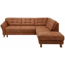 Home Affaire Ecksofa &raquo;Trondheim L-Form&laquo; mit Federkern braun Struktur weich ( 97% Polyester, 3% Baumwolle);Luxus-Microfaser ALTARA NUBUCK (100% 
