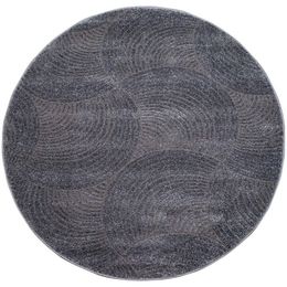Carpet City Teppich &raquo;Frise&eacute;-Teppich FANCY 647&laquo; rechteckig 12 mm H&ouml;he Kurzflor,3D-Optik,Kreisf&ouml;rmiges Muster, Wohnzimmer,Schlafzimmer grau Polypropylen (PP)