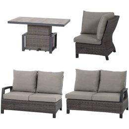 siena GARDEN Gartenlounge-Set &raquo;Corido&laquo; 4 Stk. tlg. grau Aluminium