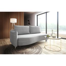 exxpo - sofa fashion Loungesofa &raquo;Ortis mit toller Kontrastnaht, Solit&auml;rm&ouml;bel, bequem, schmale Armlehne&laquo; Schlafsofa mit Bettfunktion und Bettkasten, 
