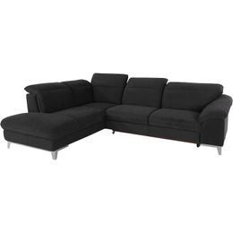 COTTA Ecksofa &raquo;Teresa L-Form&laquo; mit Kopfteilverstellung, wahlweise mit Bettfunktion schwarz Chenille (90% Polyester; 10% Polyamid );Struktur (100% 