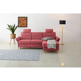 Home Affaire Ecksofa &raquo;Westerland L-Form&laquo; Federkern-Polsterung, wahlweise mit Bettfunktion, Bettkasten lila 100% Polyester