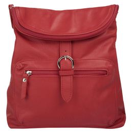 Forty Damen forty&deg; Cityrucksack echt Leder, Made in Italy rot B/H/T: 28cm x 30cm x 8cm, onesize