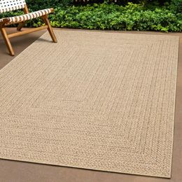 the carpet Outdoorteppich &raquo;Kansas&laquo; rechteckig 1 mm H&ouml;he moderner robuster In und Outdoor Teppich Jute Look beige Polypropylen