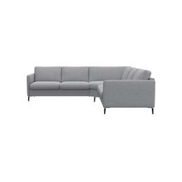 FLEXLUX Ecksofa &raquo;Fiore, L-Form, bequem und komfortabel durch hochwertigem Sitzaufbau&laquo; schmale Armlehnen, Kaltschaum, F&uuml;&szlig;e Alu+schwarz grau 100% 