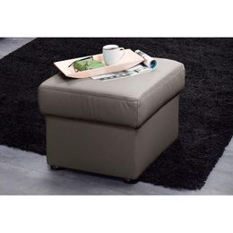Sit & More sit&more Hocker &raquo;Bansin&laquo; grau Luxus-Microfaser ALTARA NUBUCK (100% Polyester);SOFTLUX -Kunstleder;NaturLEDER (echtes Rindsleder)/Korpus SOFTLUX -