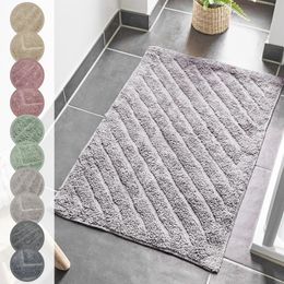 ANDIAMO Badematte &raquo;Havanna, 50x80 cm&laquo; H&ouml;he 7,5 mm fu&szlig;bodenheizungsgeeignet schnell trocknend Badteppich, Uni Farben, Hoch-Tief Effekt, verschiedene Designs 