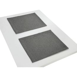 WIRTH Platzset &raquo;Westport&laquo; Made in Germany, Jacquard Dekostoff, Blatt-Design, Pflegeleicht grau Obermaterial: 100% Polyester