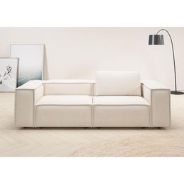 Home Affaire 2-Sitzer &raquo;Watertown, modernes Sofa 246 cm breit, auch in Feincord&laquo; stilvolles Sofa f&uuml;r 2 Personen mit extra breiter Sitzfl&auml;che beige 100%