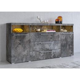 OTTO home Sideboard &raquo;India,Breite 182cm moderne Anrichte 2T&uuml;ren,3 Schubladen, Kombikommode&laquo; Kommode viel Stauraum, Einlegeb&ouml;den verstellbar,ohne 