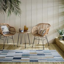 FLAIR RUGS Teppich &raquo;Rosco Geo&laquo; rechteckig 4 mm H&ouml;he Rosco Geometrischer Teppich f&uuml;r drinnen und drau&szlig;en blau Polypropylen