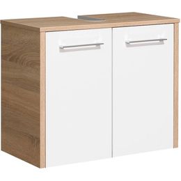 Waschbeckenunterschrank &raquo;Quickset 382 Unterbeckenschrank, Wei&szlig; Hochglanz, 2 T&uuml;ren&laquo; Waschbeckenschrank inkl. T&uuml;rd&auml;mpfer, 65 cm breit, ohne Waschbecken 
