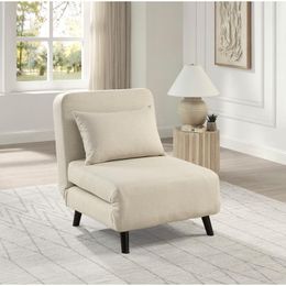 ATLANTIC HOME COLLECTION Sessel &raquo;Robby&laquo; inkl. Bettfunktion, mehrfach verstellbar, Strukturbezug beige