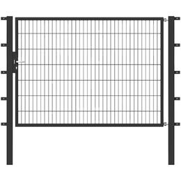 Alberts Zauneinzelt&uuml;r &raquo;Flexo&laquo; 200 cm Breite, in versch. H&ouml;hen grau Stahl