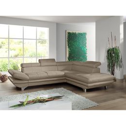 COTTA Ecksofa &raquo;Enterprise L-Form&laquo; mit Arm- & Kopfteilverstellung, wahlweise mit Bettfunktion beige Softlux -Kunstleder;Luxus-Kunstleder
