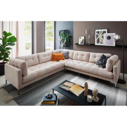 Trends by HG Wohnlandschaft &raquo;Landau U-Form&laquo; in Cord-Stoff mit Metallfu&szlig; beige