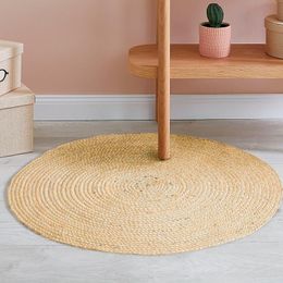 LUXOR living Teppich &raquo;Ibo, Juteteppich&laquo; rund 7 mm H&ouml;he Wendeteppich, handgeflochten, Naturfaser, Boho-Style, Wohnzimmer beige Obermaterial: 99% Jute, 