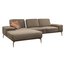 W.Schillig Ecksofa &raquo;run, Designsofa mit tollem Sitzkomfort, bequem, L-Form&laquo; mit Holzsockel, F&uuml;&szlig;e in Bronze pulverbeschichtet, Breite 279 cm beige 
