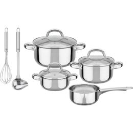 GSW Topf-Set &raquo;Montreal&laquo; Set, je 1 Kochtopf 14/16/20 cm, 1 Stieltopf 14 cm, 9 Stk. tlg. Edelstahl silber