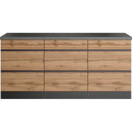 KOCHSTATION Unterschrank &raquo;KS-Riesa&laquo; Breite 180 cm, MDF-Fronten braun Holzwerkstoff