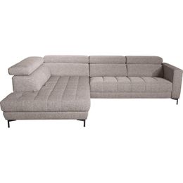 Alina Ecksofa &raquo;Bahira&laquo; Inkl. R&uuml;ckenlehnen- und Sitztiefenverstellung, Breite 280 cm braun Struktur TAT (100% Polyester)