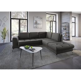 Sit & More sit&more Ecksofa &raquo;Bendigo L-Form&laquo; inklusive Sitztiefenverstellung, Bodenfreiheit 15 cm, in 2 Fu&szlig;farben braun