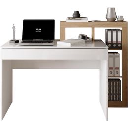 Home Affaire Schreibtisch &raquo;Hamburg, Breite 138 cm, Tiefe 50 cm, mit Schubkasten u. Aufsatz/Regal&laquo; Computertisch, Arbeitstisch, Schminktisch, 