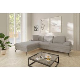 Sit & More sit&more Ecksofa &raquo;Morris Jubi L-Form, B: 247 cm&laquo; mit Armteilfunktion & 1 Zierkissen, optional Bettfunktion beige 100% Polyester