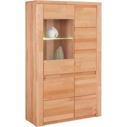 OTTO home Vitrine &raquo;Burani&laquo; grifflose Optik beige Holz teilmassiv