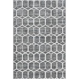 MyFlair Teppich &raquo;Titan Trellis, LAGERR&Auml;UMUNG!&laquo; rechteckig 13 mm H&ouml;he Kurzflor, gewebt, modernes geometrisches Design grau Polypropylen (PP)