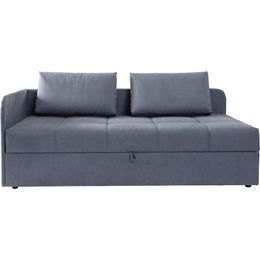 Alina Schlafsofa &raquo;Marla&laquo; inkl. Stauraum & 2 R&uuml;ckenkissen, Armlehne wahlweise links oder rechts blau Chenille EQE (100% Polyester)