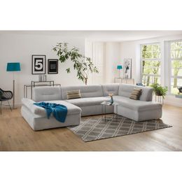 Home Affaire Wohnlandschaft &raquo;Avesa U-Form&laquo; Wahlweise mit Armteilverstellung und Bettfunktion, B/T/H: 355/216/80cm grau 95% Polyester, 5% Polyacryl